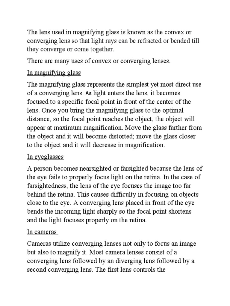 Physics Converging Lens Assignment Nee Dto Do | PDF | Lenses | Optical ...