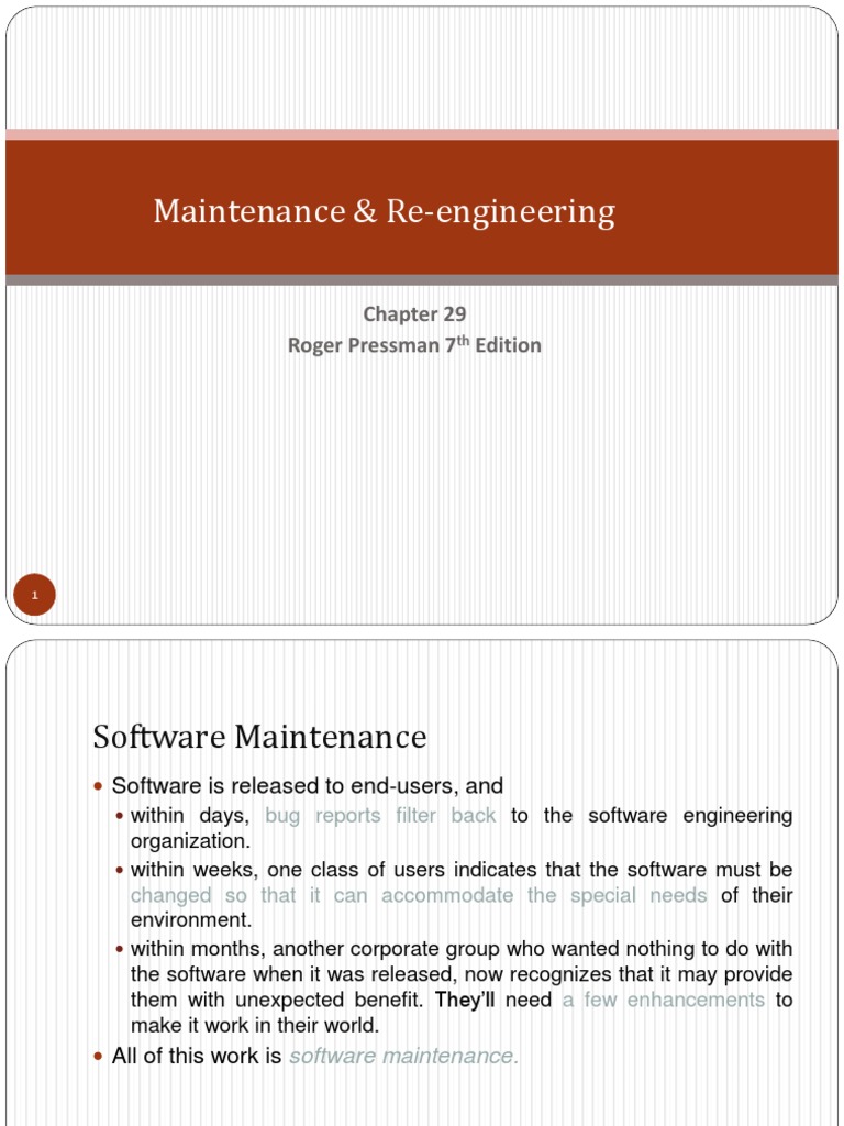 Maintenance and Re-Engineering | PDF | System | Software
