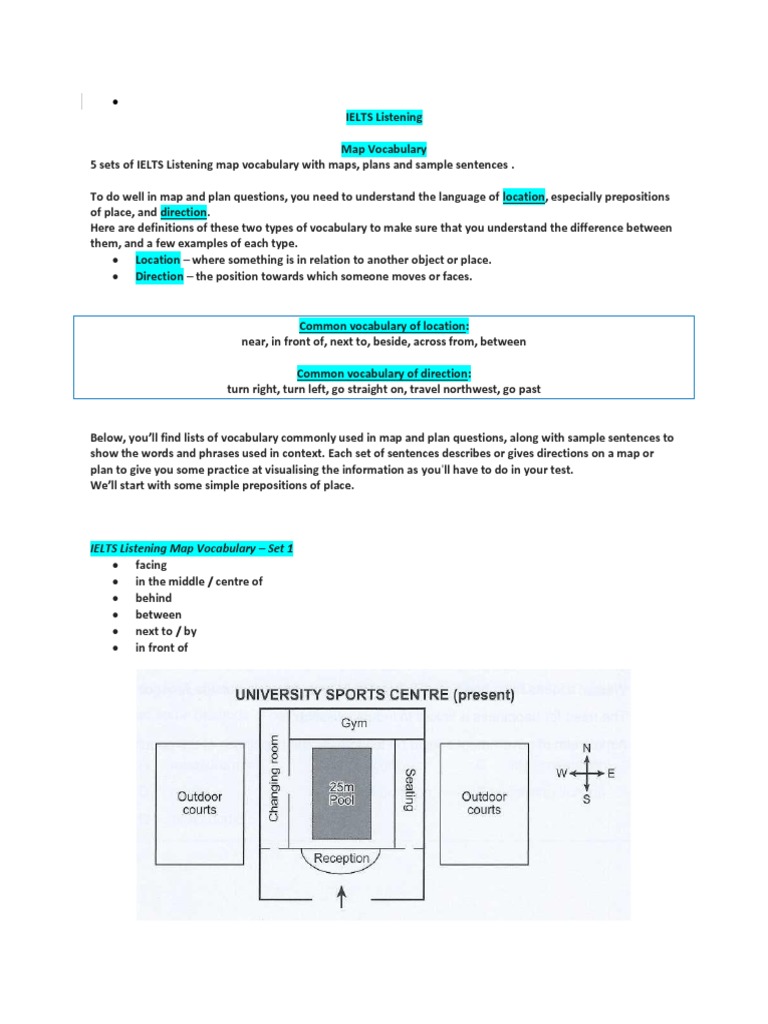Ielts Map Labelling Vocabulary | PDF | Vocabulary | International ...