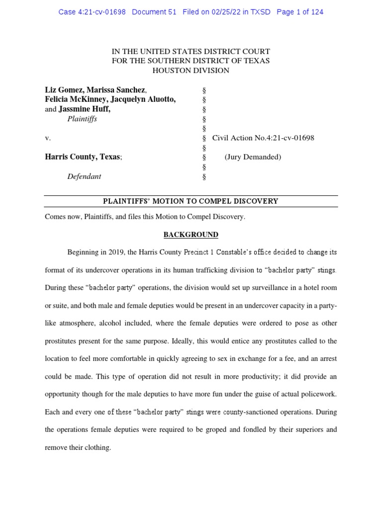 Motion To Compel 2-25 | PDF | Discovery (Law) | Complaint