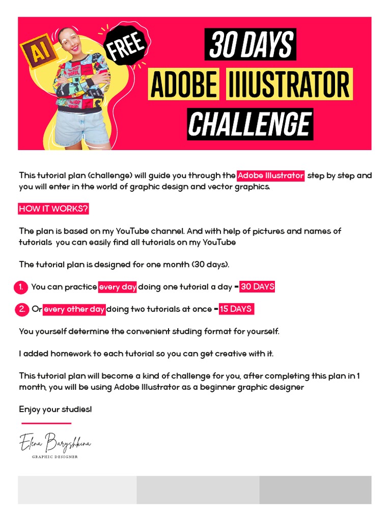 3o Days Adobe Illustrator Challenge by Elena Baryshkina | PDF | Adobe ...