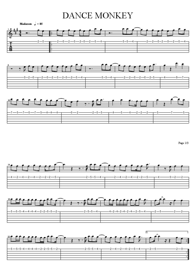 Dance Monkey para Guitarra | PDF