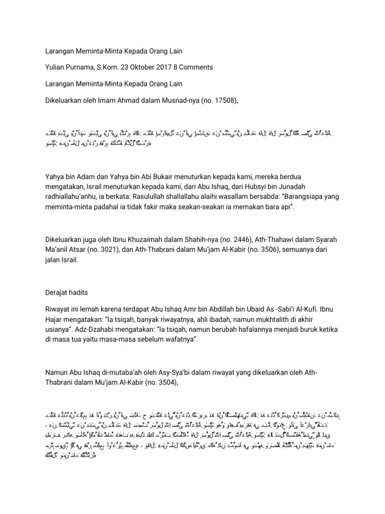 Larangan Meminta Minta | PDF