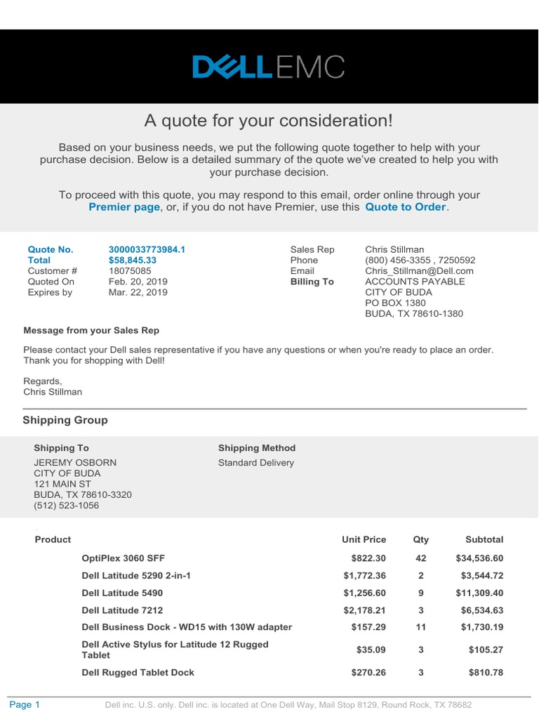 A Quote For Your Consideration!: Premier Page Quote To Order | PDF ...