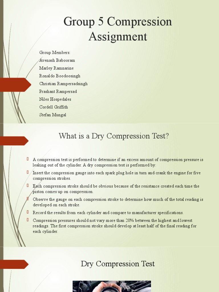 Dry and Wet Compression Test Analysis | PDF | Propulsion | Engines