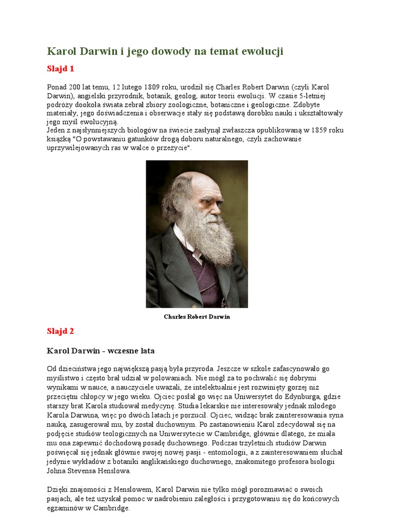 Karol Darwin - Ewolucja | PDF