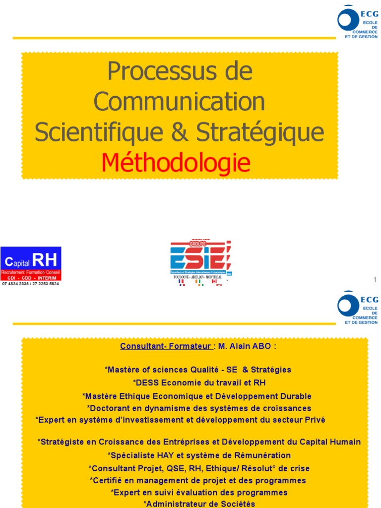 Processus Communication Scientifique & Stra VF - Cours | PDF | Business ...