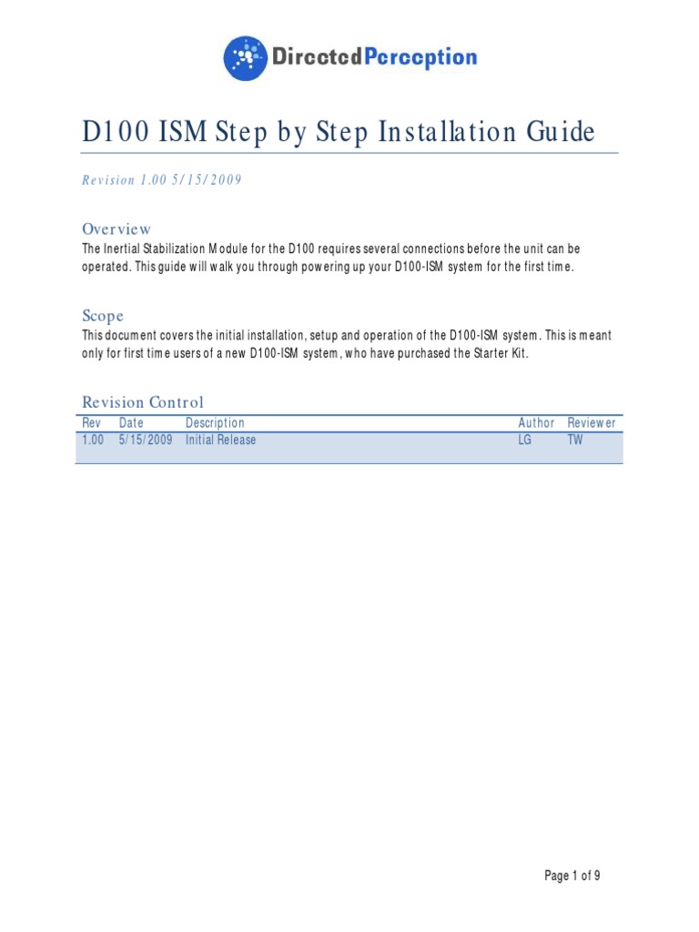 D100 ISM Installation Guide | PDF | Ip Address | Computer Network