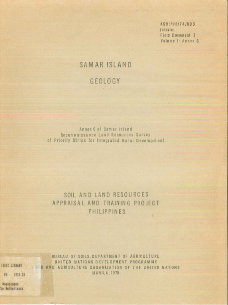Samar Island Geology 1978 | PDF