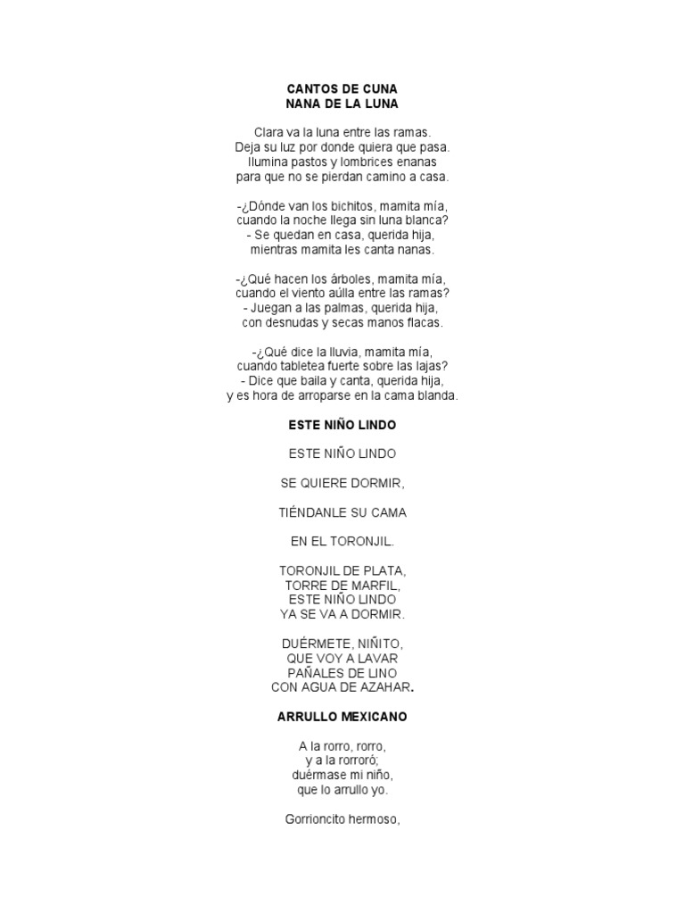 Cantos de Cuna | PDF | Dormir