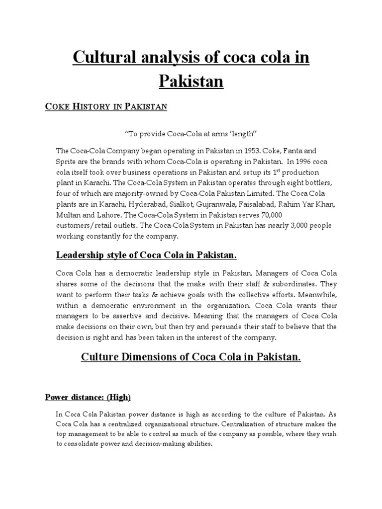Coca Cola Analysis | PDF | Coca Cola | The Coca Cola Company