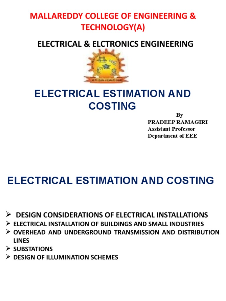 ESTIMATING | PDF | Electrical Wiring | Electromagnetism