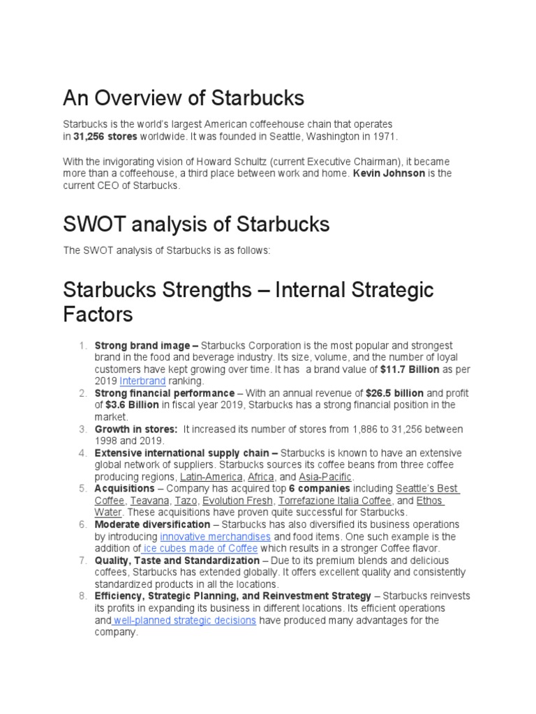 An Overview of Starbucks | PDF | Starbucks | Marketing