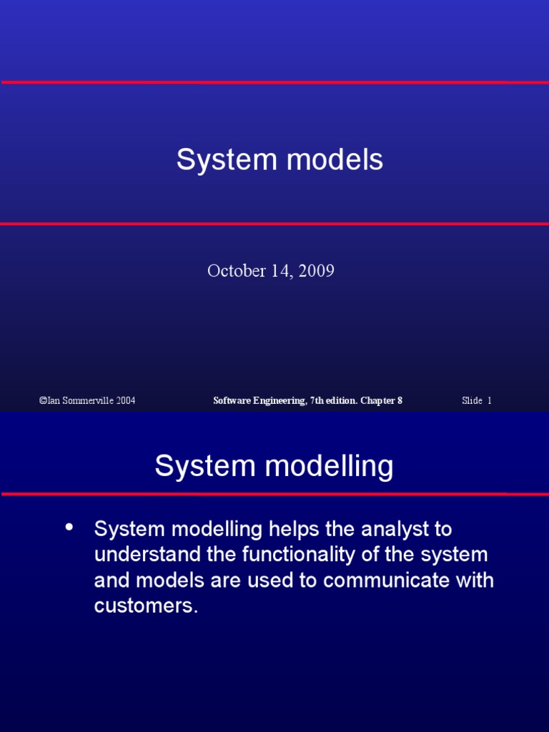 System Models October 14 2009 Pdf Object Computer Science Class Computer Programming