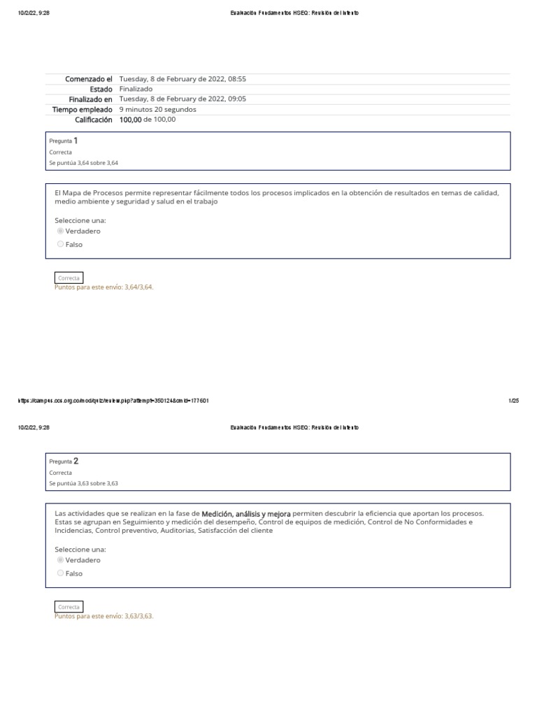 Evaluación Fundamentos Hseq Revisión Del Intento Pdf