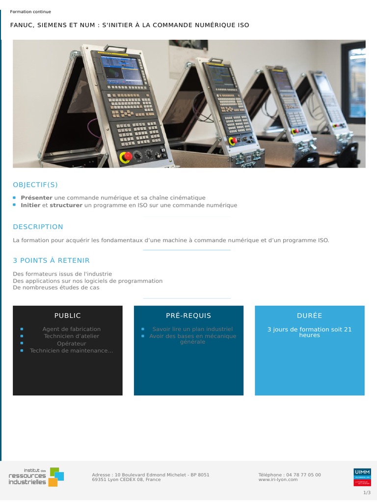 Fanuc Siemens Et Num Sinitier A La Commande Numerique Iso | PDF | Informatique | Informatique