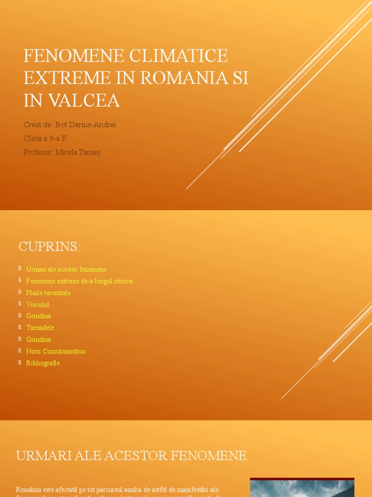 Fenomene Climatice Extreme in Romania Si in Valcea | PDF