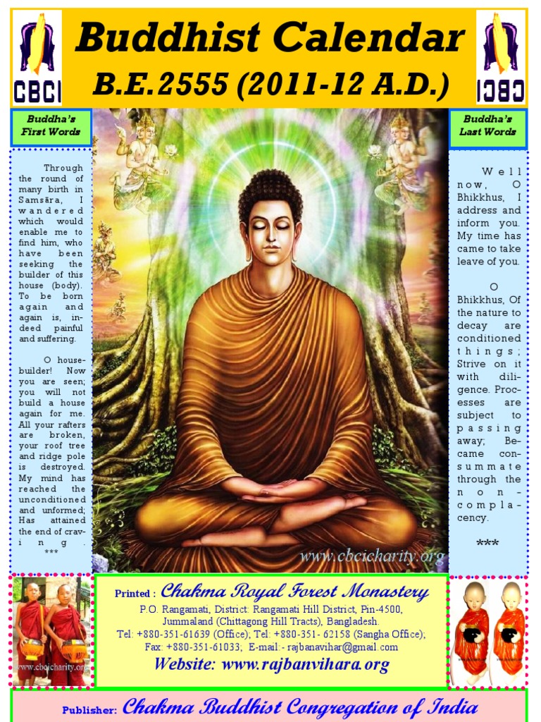 Buddhist Calendar 2555 | PDF | Indian Religions | Religious Behaviour ...