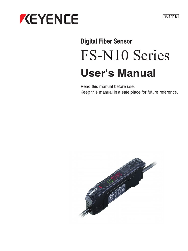 FS-N10 Series: User's Manual | PDF | Optical Fiber | Electrical Connector