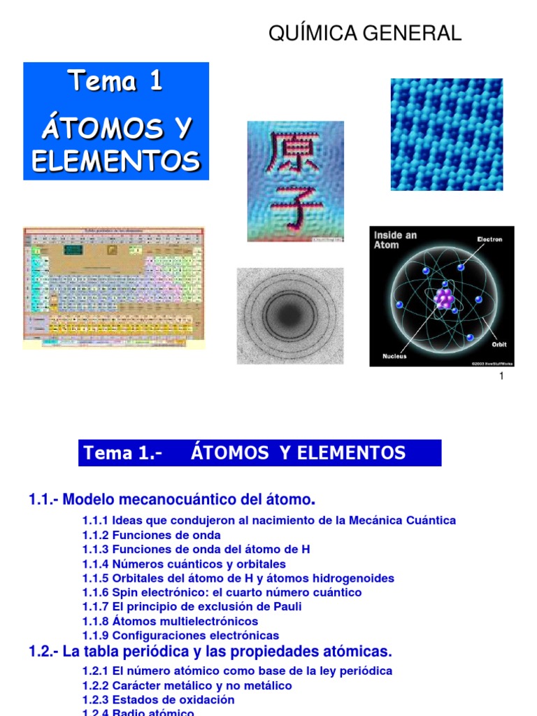 Tema 1. Atomos y Elementos - 2020-21-1 | Descargar gratis PDF | Orbital ...