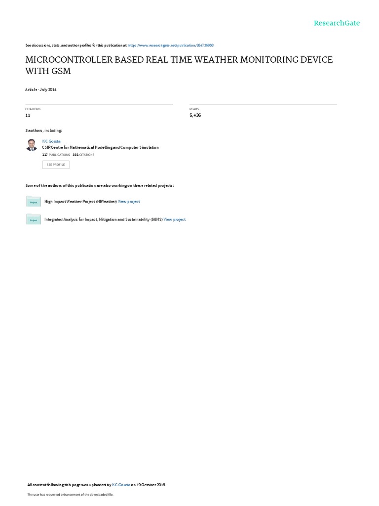 Microcontroller Based Real Time Weather Monitoring Device With GSM ...