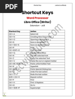 Shortcut Keys of Libre Office Writer PDF | PDF | Cursor (User Interface) | Keyboard Shortcut