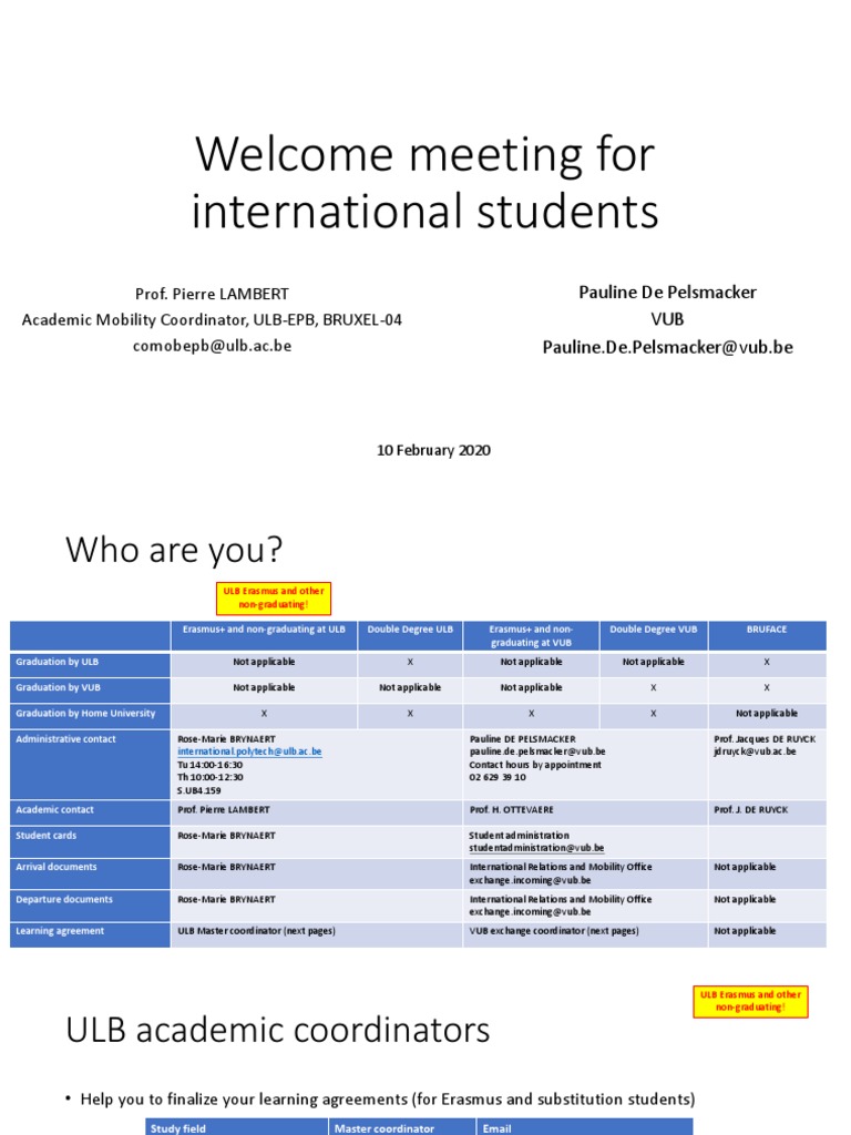 Welcome Meeting for International Students: An Introduction to Academic ...