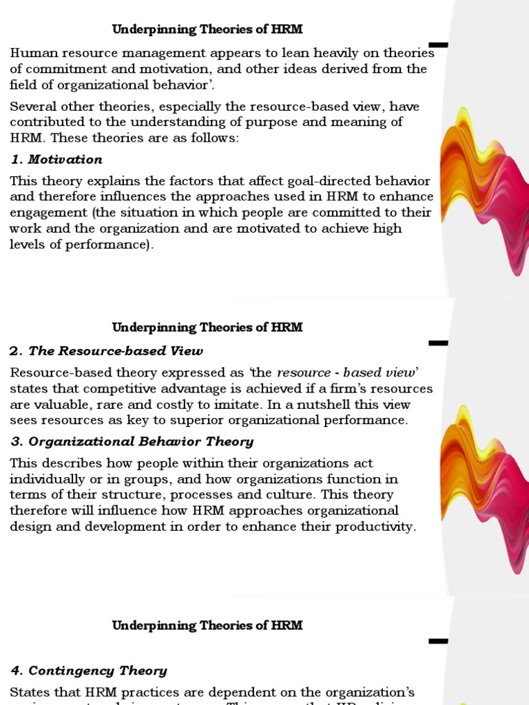 Theoretical Foundations of HRM | PDF | Human Resource Management ...