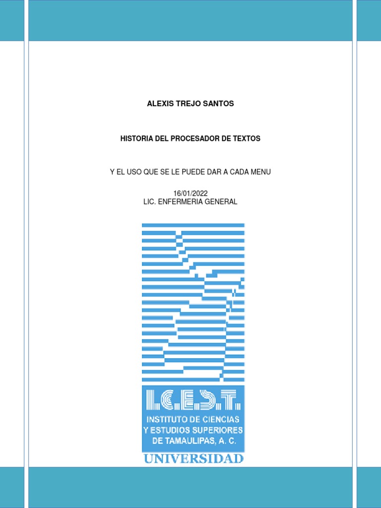 Alexis Trejo Santo 2 Unidad 2 Historia Procesador de Textos | PDF ...