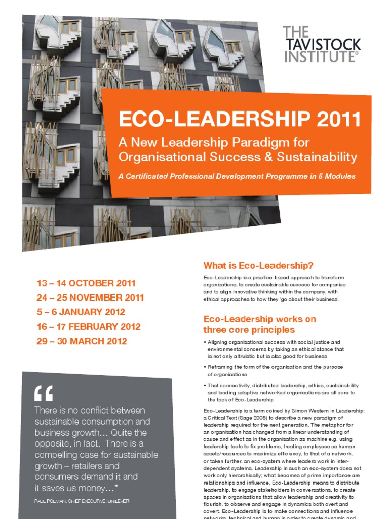 Eco-Leadership Leaflet Short | PDF | Leadership | Sustainability