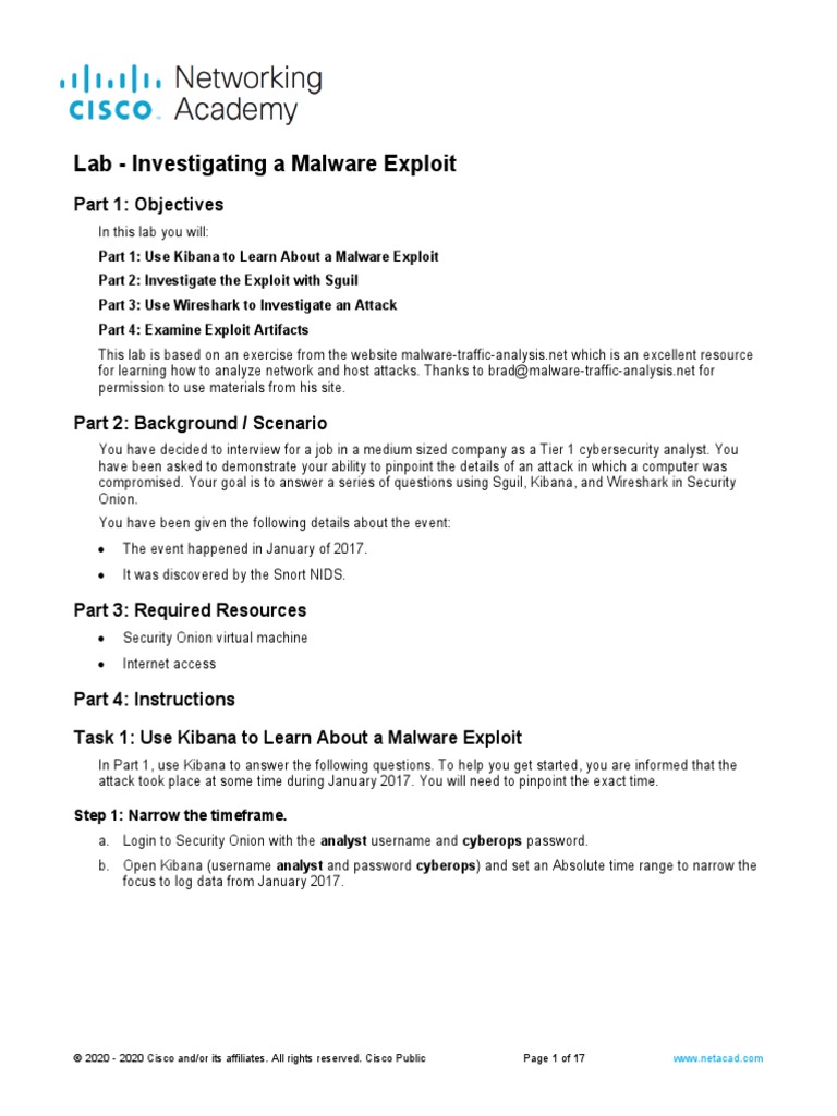 27.2.15 Lab - Investigating A Malware Exploit | PDF | Websites ...