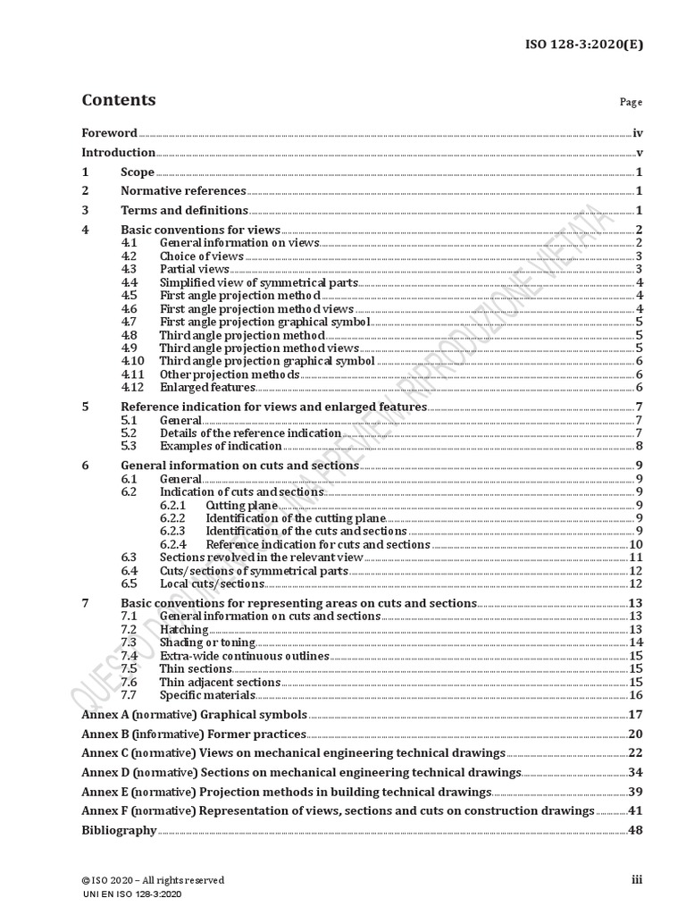 ISO 128-3:2020 (E) : © ISO 2020 - All Rights Reserved | PDF | Technical ...