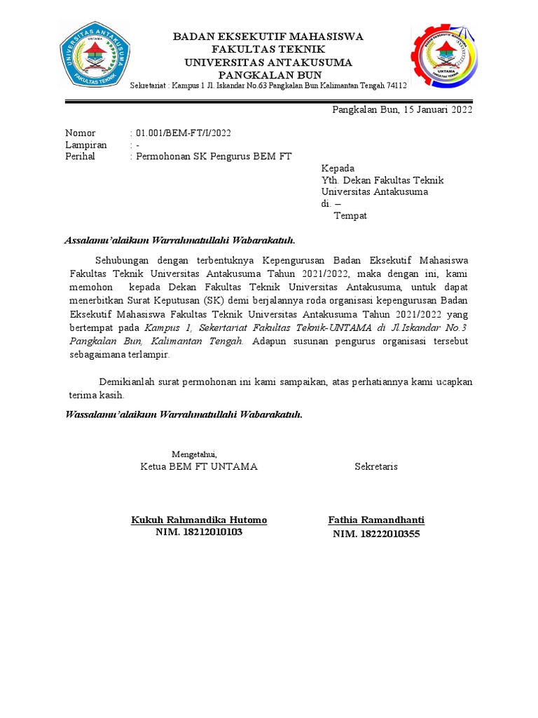 Permohonan SK Bem | PDF