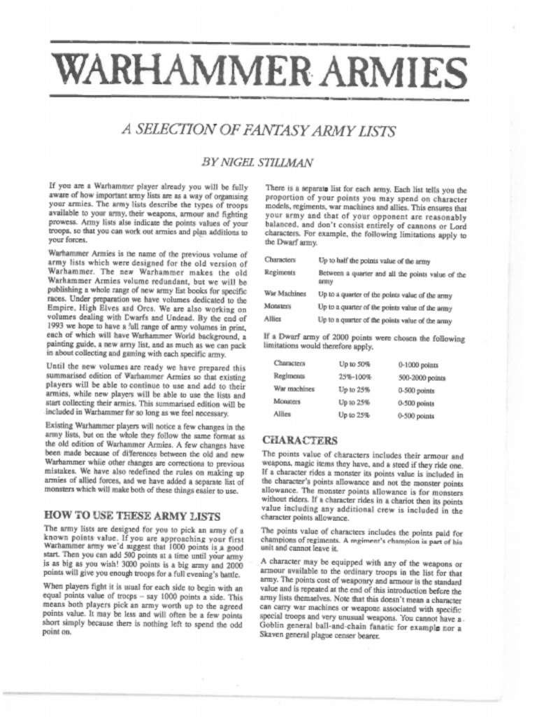 Warhammer 4th Edition Armies | PDF