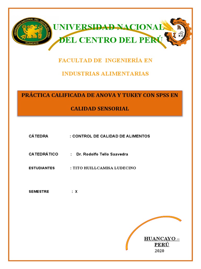 Practica Calificada Analisis Sensorial Tukey SPSS | PDF | Estadísticas | Informática