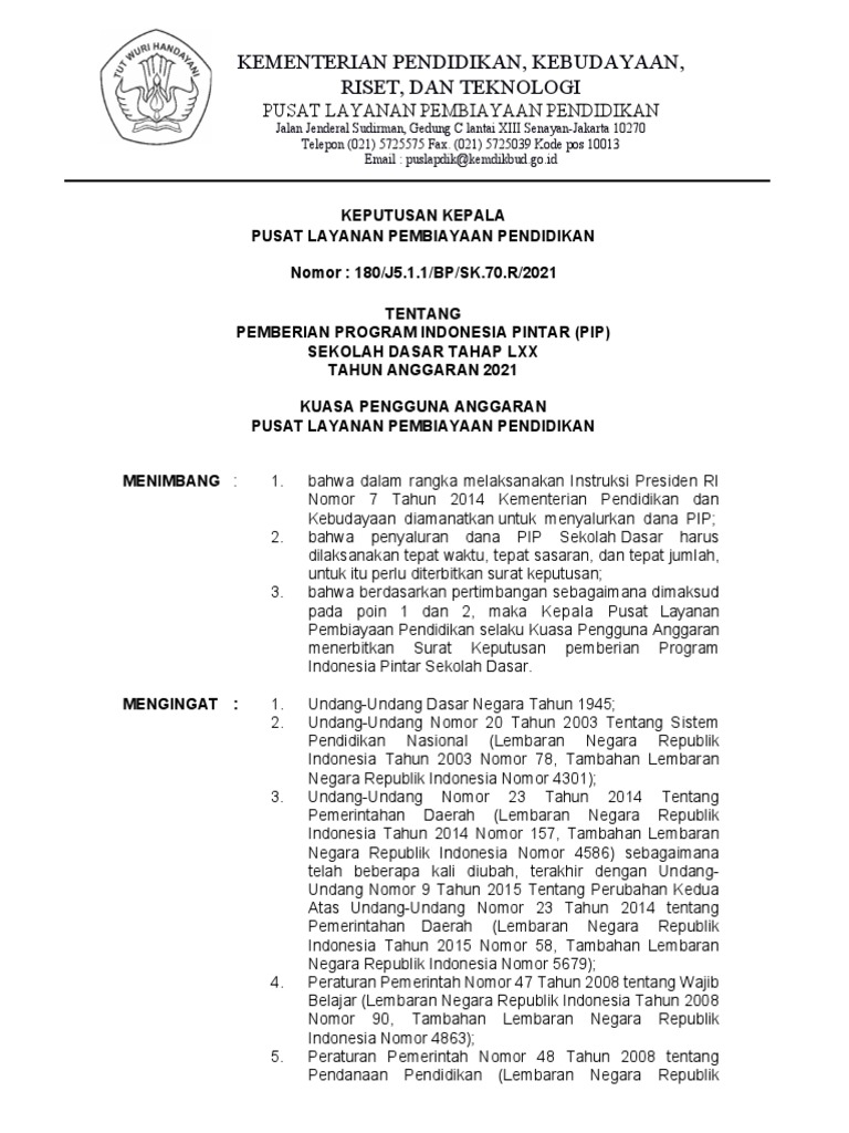 SK Pip SD 2021 Tahap 70 | PDF