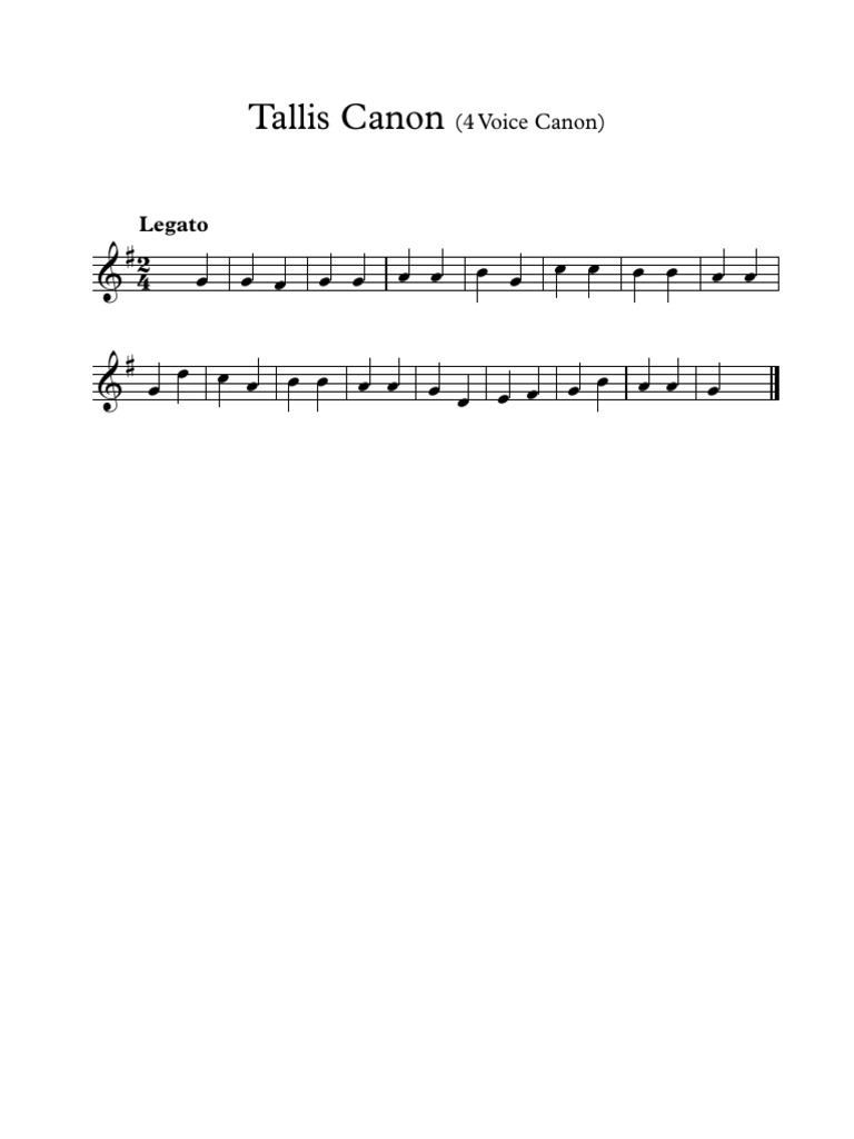 Tallis Canon (4 Voice Canon) | PDF