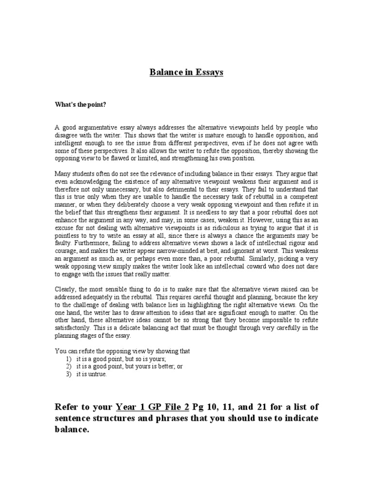 (3) Balance in Essays | Morality | Crimes