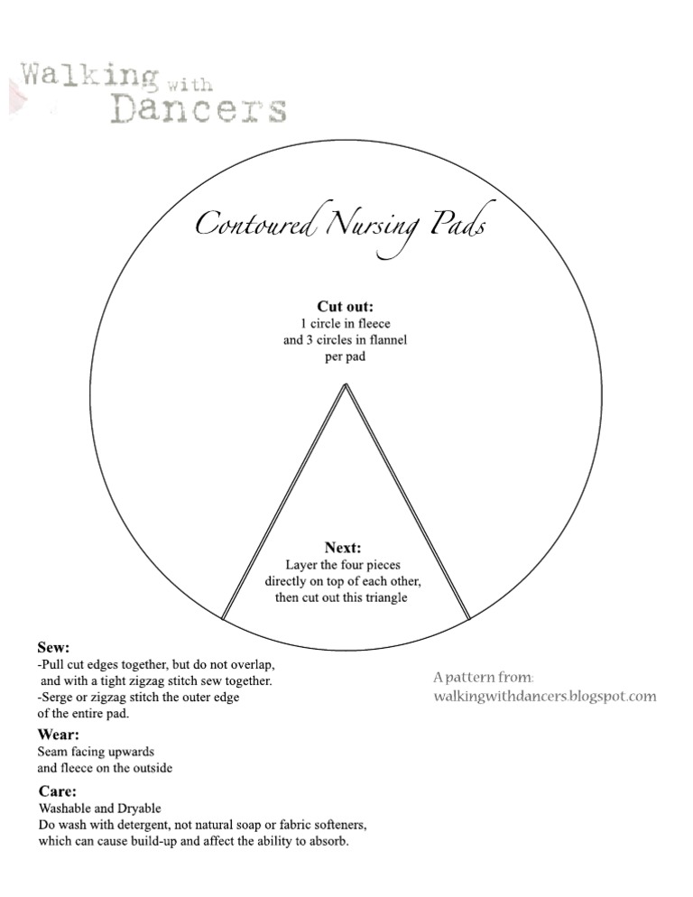 Contoured Nursing Pad Pattern | PDF