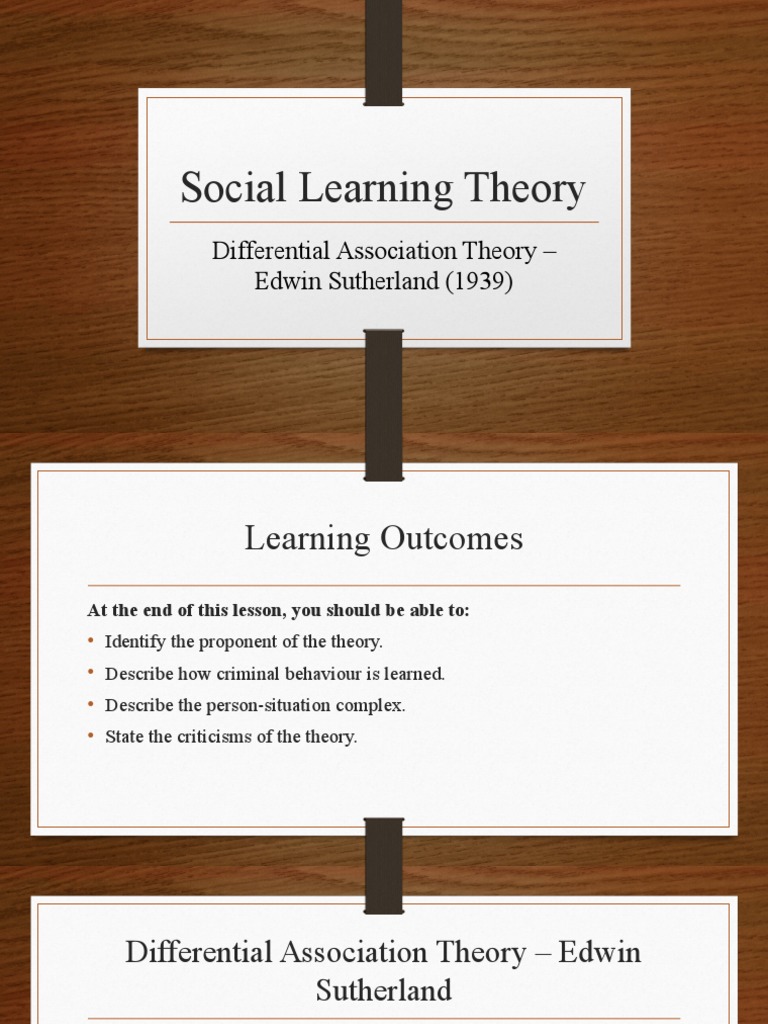 Perspectives On Crime - Social Learning Theory SE | PDF | Social ...