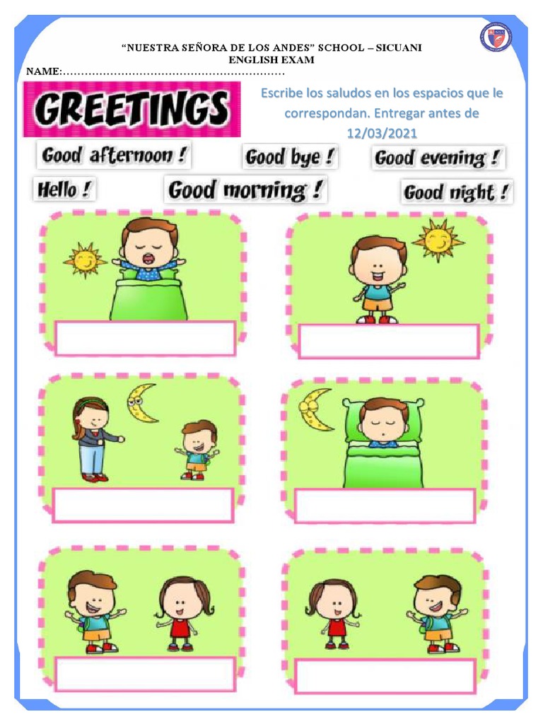 1ero de Primaria Greetings | PDF