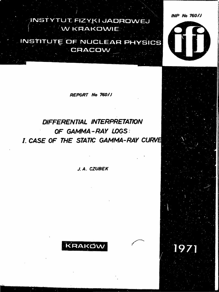 Differential Interpretation of Gamma-Ray Logs I. Case of The Static ...