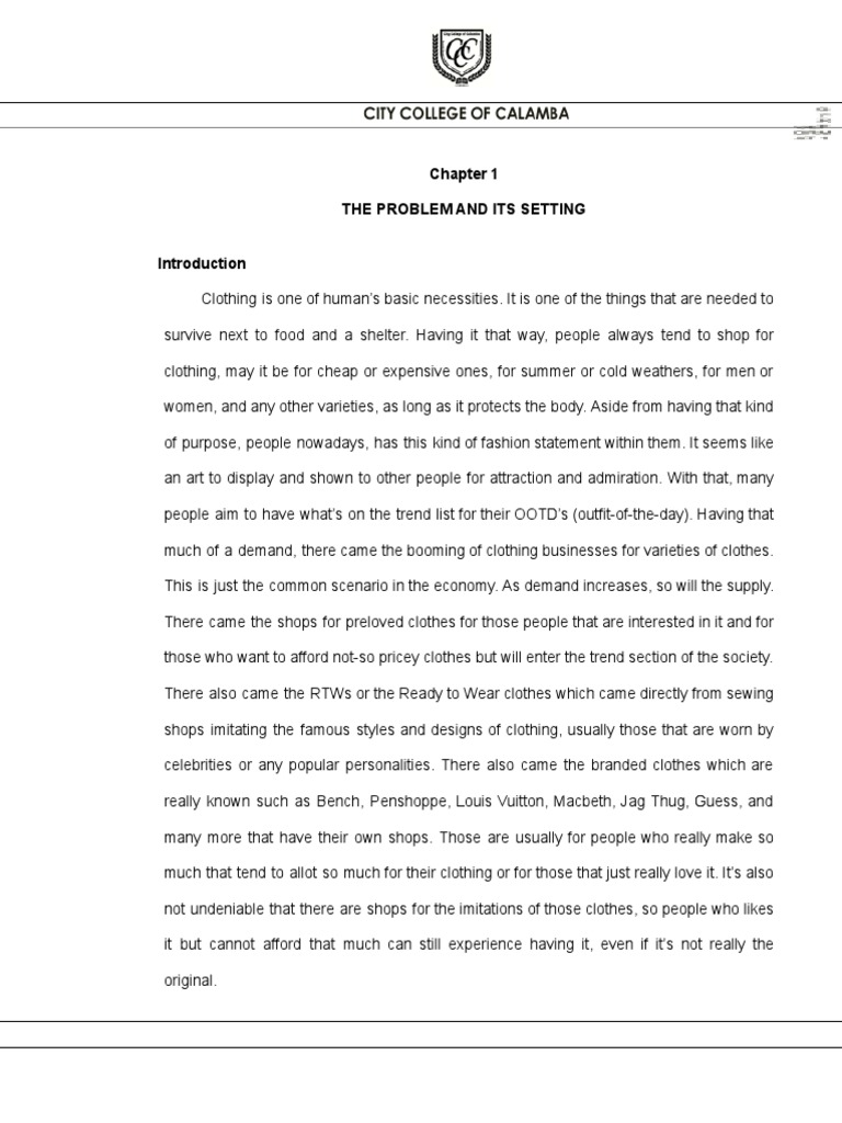 The Problem and Its Setting | PDF | Marketing | Marketing Communications