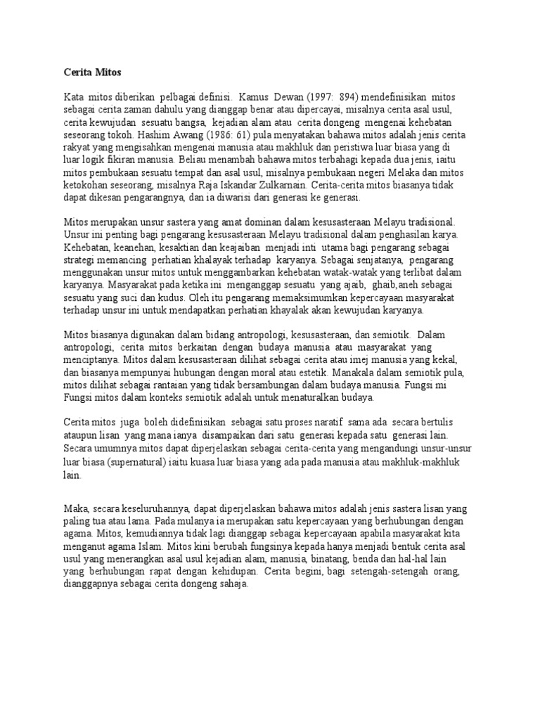 Cerita Mitos | PDF