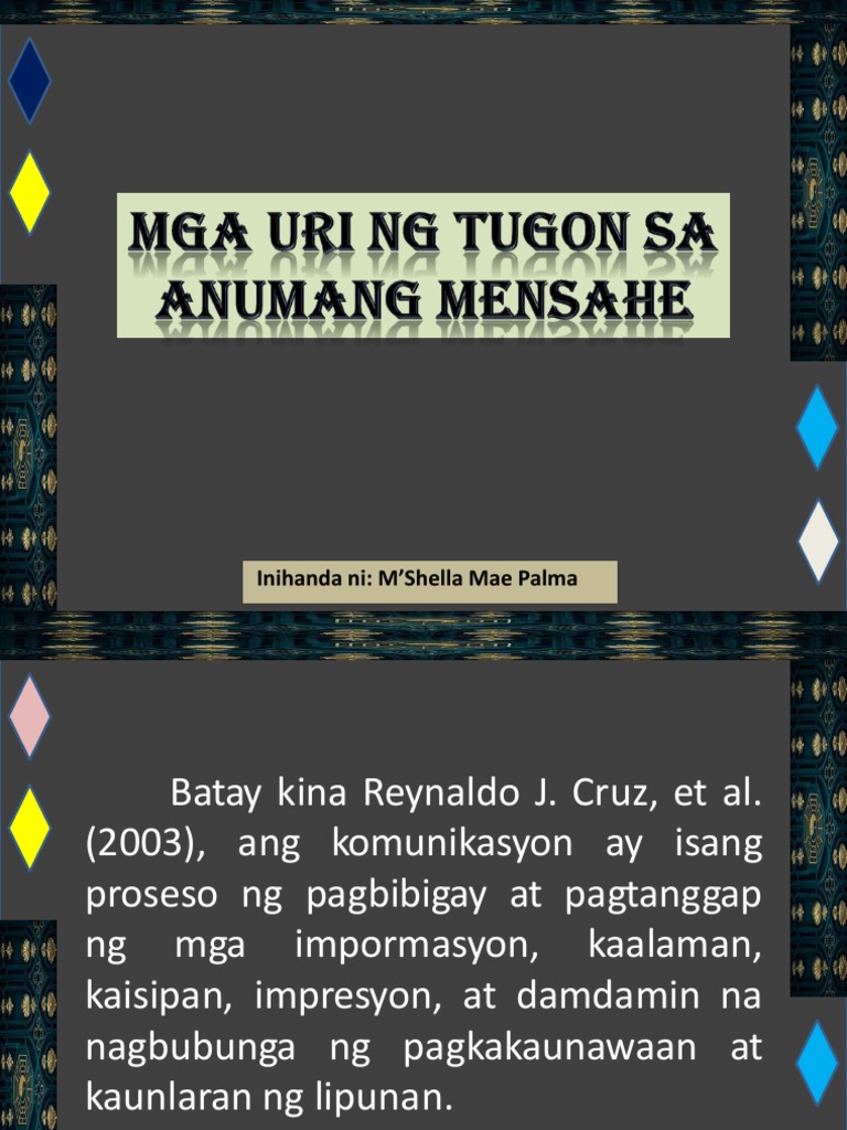 Mga Uri NG Pagtugon Sa Anumang Mensahe | PDF