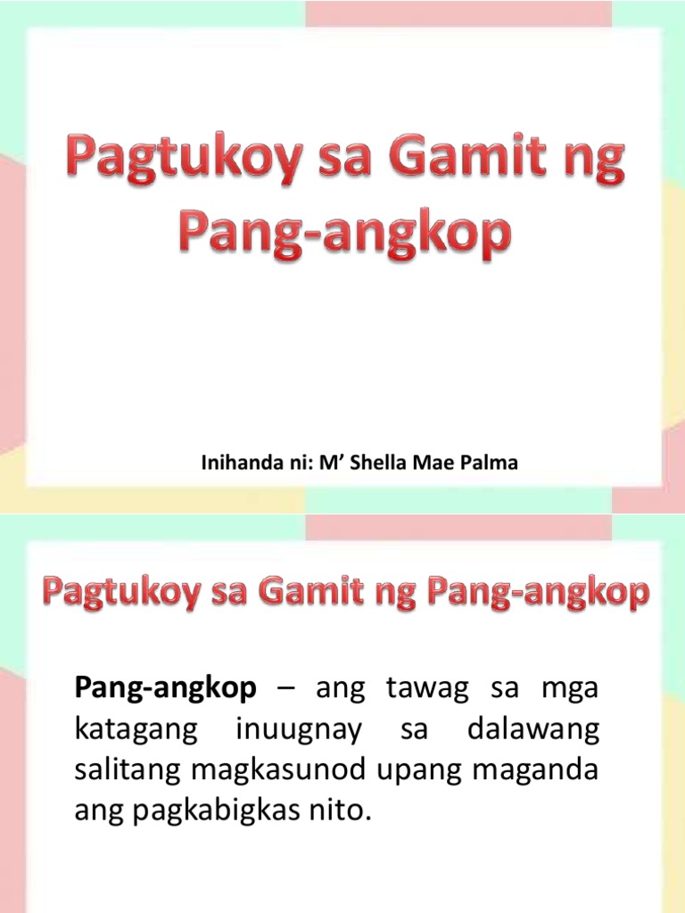 Pagtukoy Sa Gamit NG Pang-Angkop | PDF