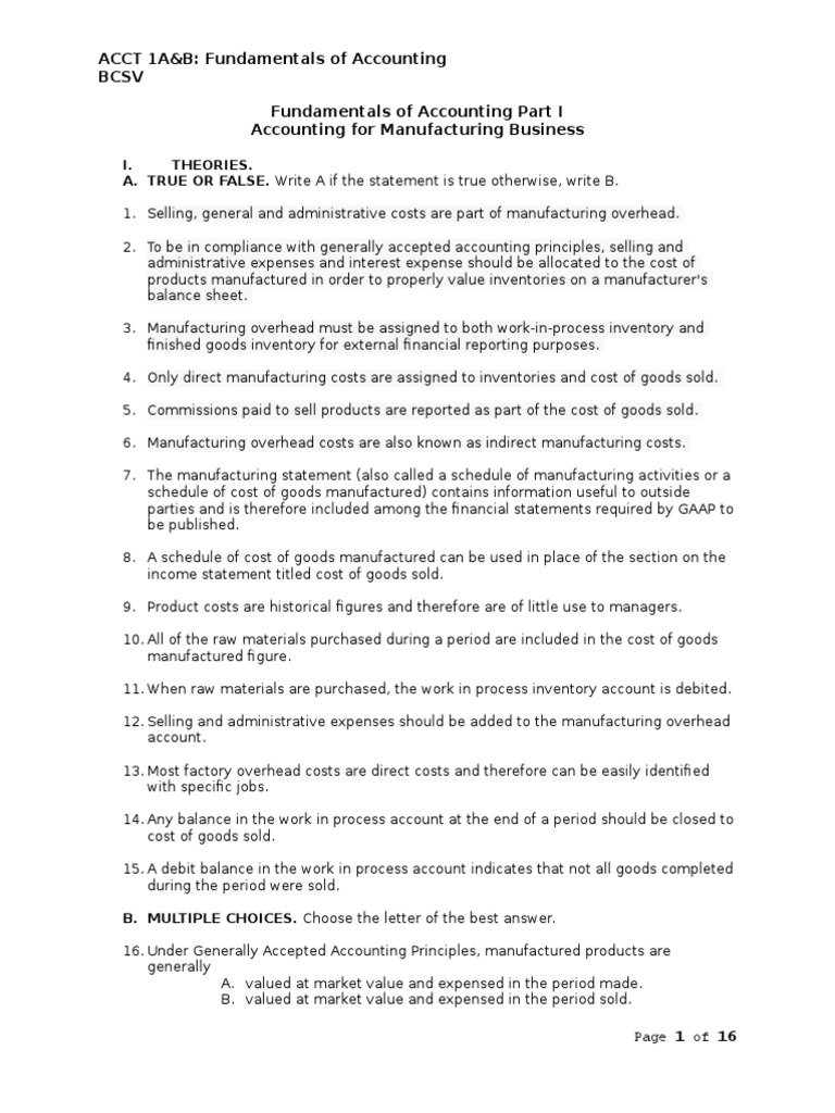 10 Acct 1ab PDF Free | PDF | Cost Of Goods Sold | Inventory