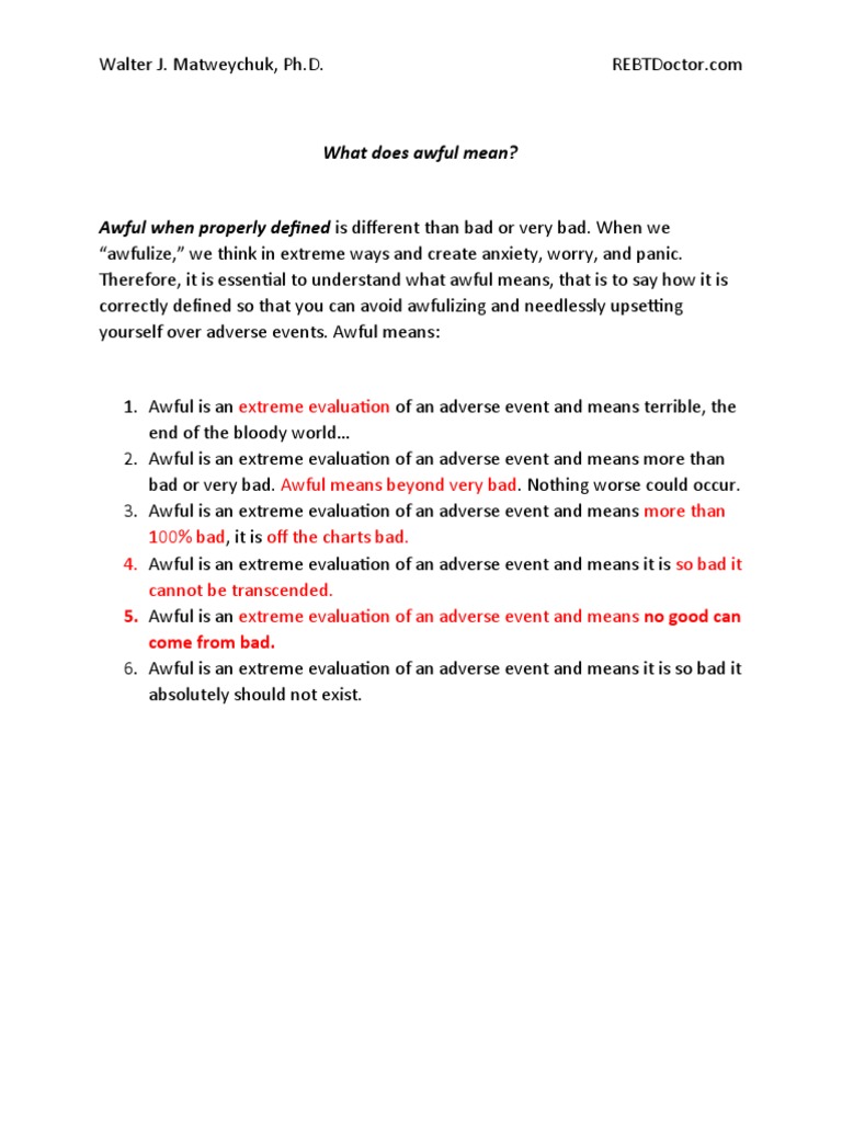 What Does Awful Mean? Awful When Properly Defined Is Different Than Bad ...