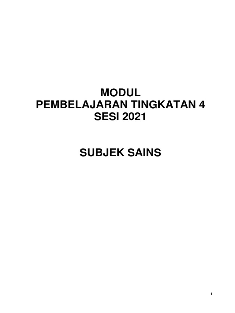 Modul Sains Tingkatan 4 2021 | PDF
