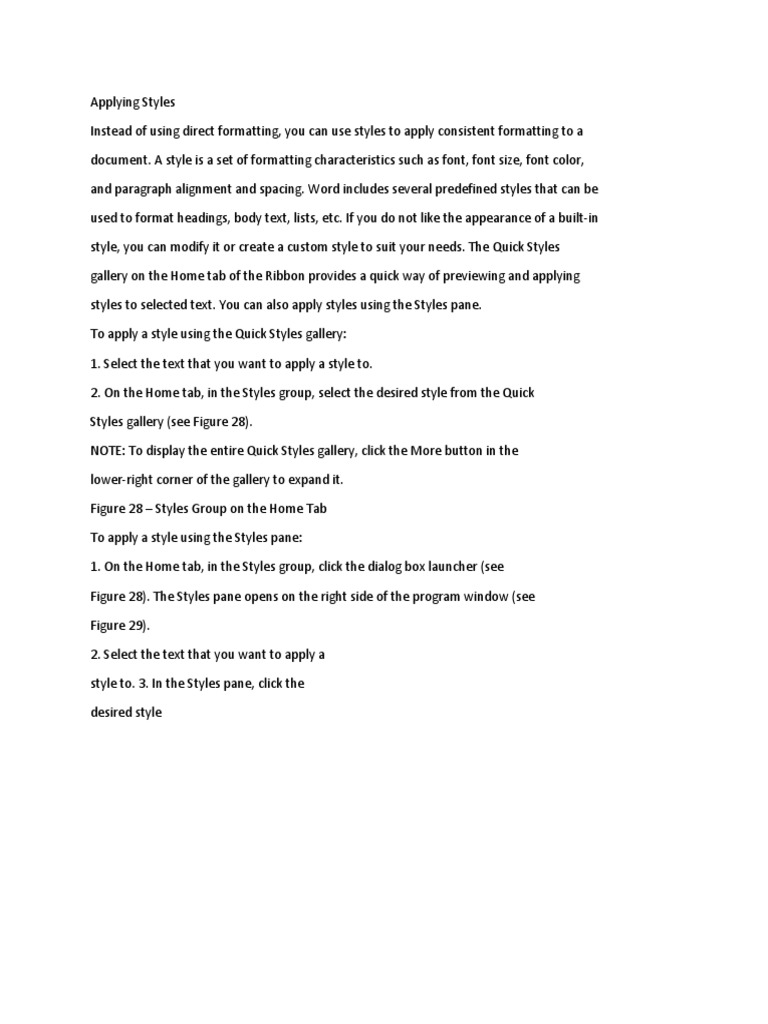 Applying Styles | PDF